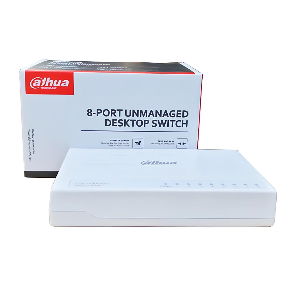 Switch Dahua 8 Puertos 10/100/1000 - PLUG AND PLAY | Ecuatek Mayorista